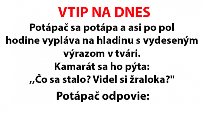 Tento vtip rozesmál celé Česko: Potápěč se vynoří s vyděšeným výrazem…