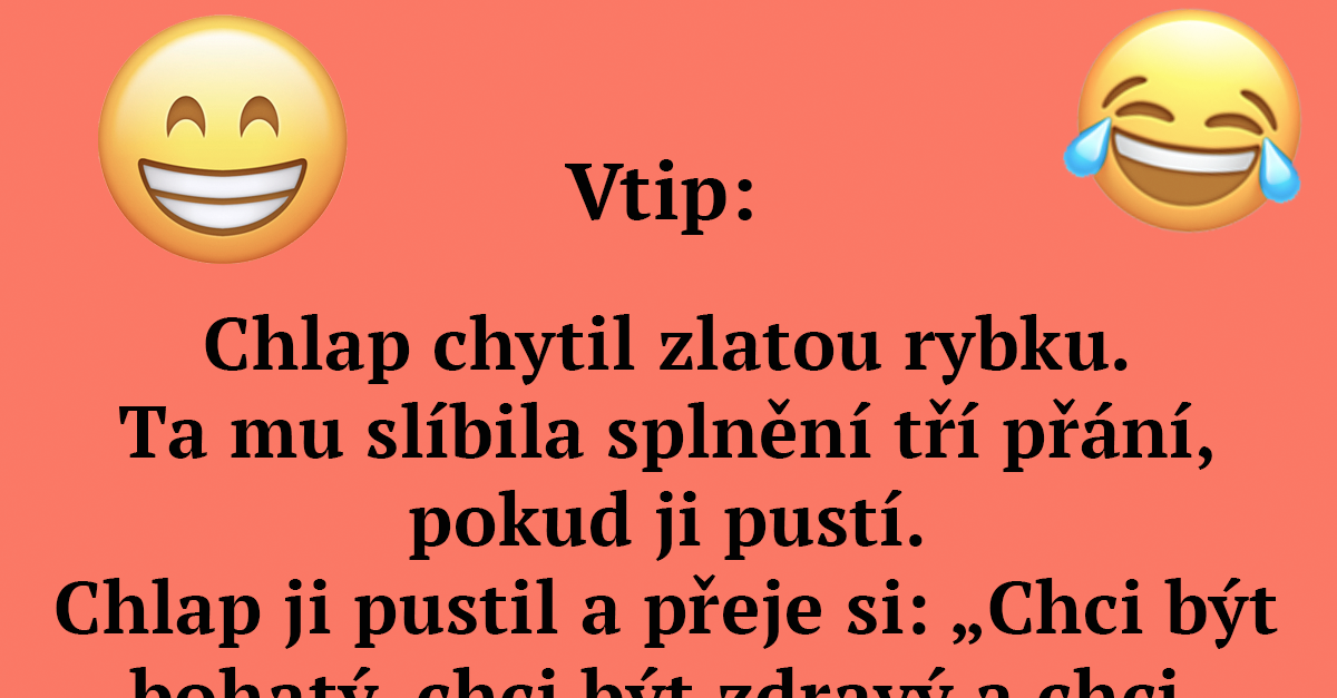 TOP vtip tohoto týdne: Chlap chytil zlatou rybku a samozřejmě mu ...
